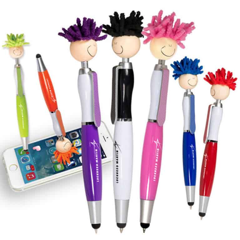 Assorted Colors Mop Topper Stylus Pen w/ Screen Cleaner - LM Logo ...