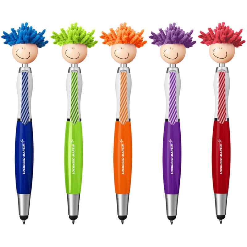 Assorted Colors Mop Topper Stylus Pen w/ Screen Cleaner - LM Logo ...