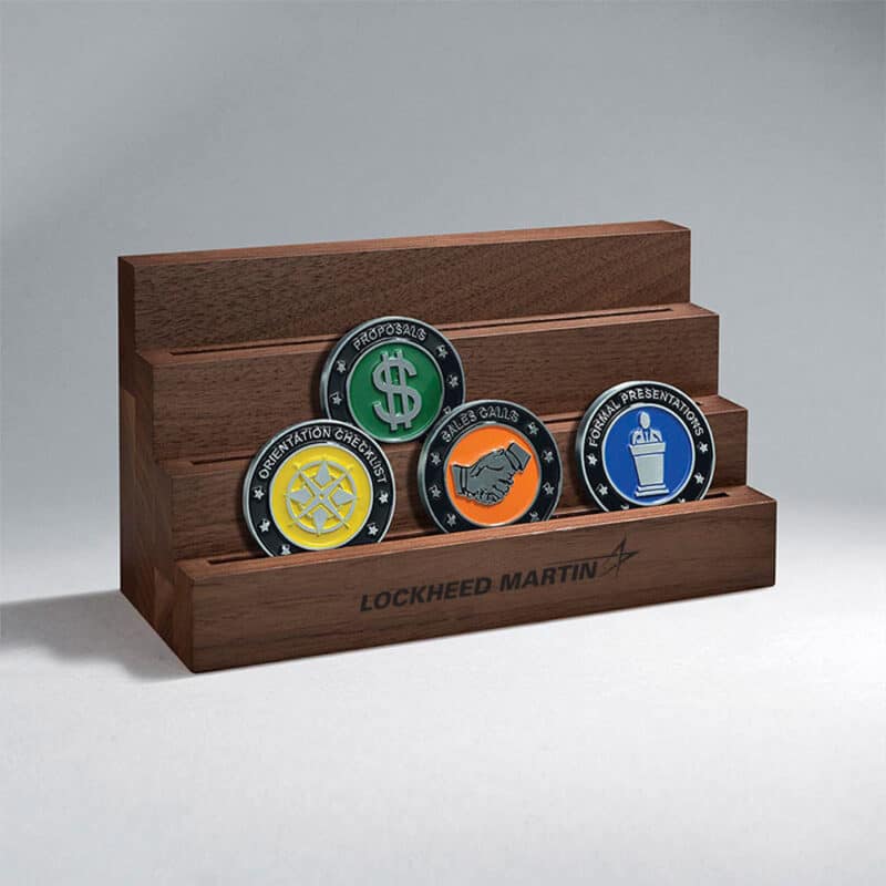 Walnut Challenge Coin Display - Lockheed Martin Company Store